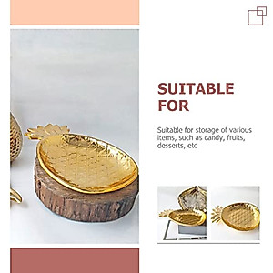 LIOOBO Pineapple Foods Plate Ceramic Snack Tray Foods Serving Dish Dessert Cake Plate Decorative Dried Fruit Platter for Summer Hawaiian Party Favors