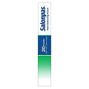 Salonpas Pain Relieving Patch, 20 Count, for Back, Neck, Shoulder, Knee Pain and Muscle Soreness, 8 Hour Pain Relief