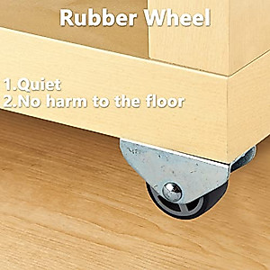 Waziaqoc 1 Inch Small Caster Wheels, Heavy Duty Rigid Non-Swivel Casters Plastic Silent Mini Casters Fixed Casters for Furniture (4 Pack)