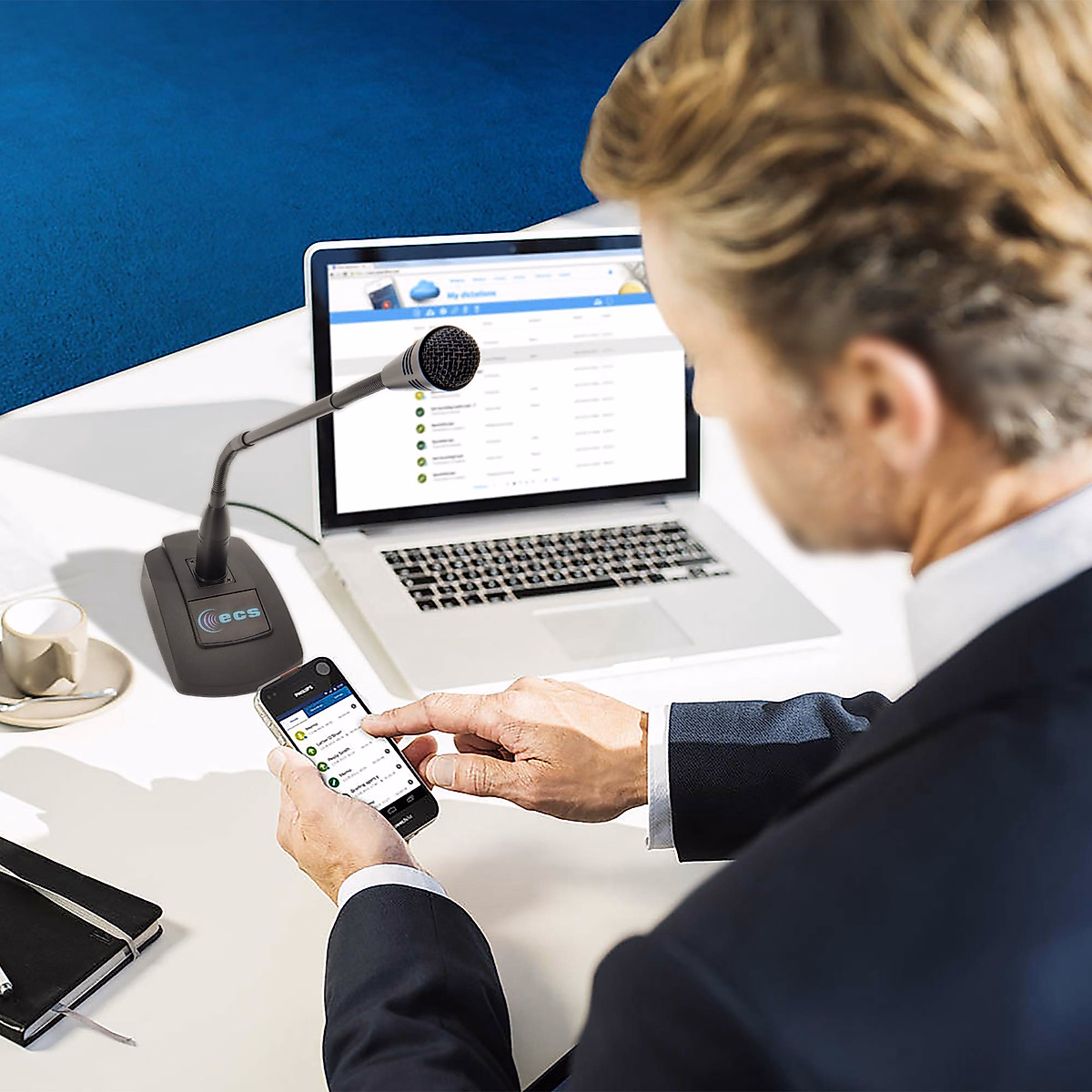 Executive Communication Systems ECS WordSentry Professional Gooseneck Microphone, 3.5mm Uni-Directional Conference Mic, Anti Slip Base and Adjustable Heavy Duty Metal Design