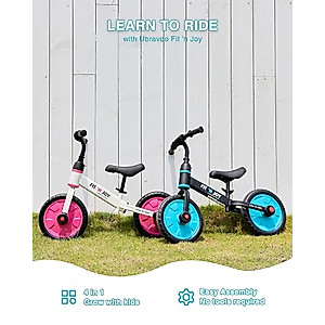 UBRAVOO Trike to Bike Riding Tricycles for Boys Girls 2-5, Fit 'n Joy Kids Balance Bike with Pedals & Training Wheels Options, 4-in-1 Starter Toddler Training Bicycle (Blue-Black)