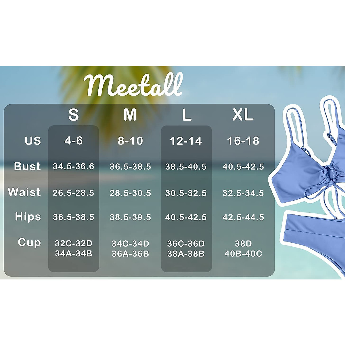 Meetall Sage Green High Cut Triangle Bikini Set Swimsuits for Women Sexy Cheeky String Brazilian Bathing Suits Two Piece Size M