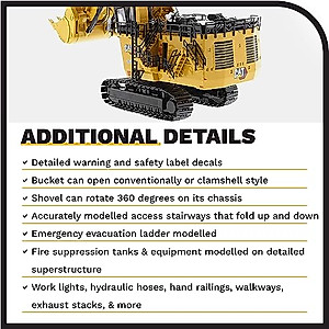 Diecast Masters 1:87 Caterpillar 6060 Hydraulic Mining Shovel, HO Scale Series Cat Trucks & Construction Equipment | 1:87 Scale Model Diecast Collectible Model 85650