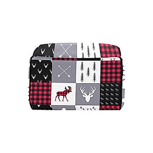 Liveweike Plaid Deer Woodland Personalized Diaper Bag Backpack Custom Name Daypack Large Mommy Bag for Teen Girls Boy Student Option 1
