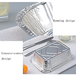 TBUY ROSE Aluminum Trays with Lids 9x9 for Serving Food Turkey Catering Disposable Aluminum Foil Pans for Baking Cakes, Bread, Meatloaf, Lasagna, 30 Pack Sliver 9x9x2
