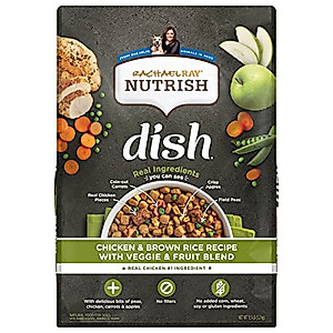 Rachael Ray Nutrish Dish Premium Dry Dog Food, Chicken & Brown Rice Recipe with Veggies & Fruit, 11.5 Pounds
