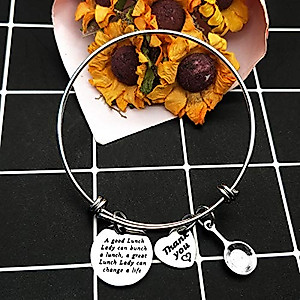 For Lunch Lady Appreciation Gift Bracelet For Lunch Lady Gift School Lunch Server Gift for Lunch Lady Jewelry Thank You Gift for Lunch Lady Cooker Cafeteria Buffet Workers Birthday Bangle Gift