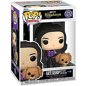 POP Marvel: Hawkeye - Kate Bishop with Lucky The Pizza Dog Funko Vinyl Figure (Bundled with Compatible Box Protector Case)