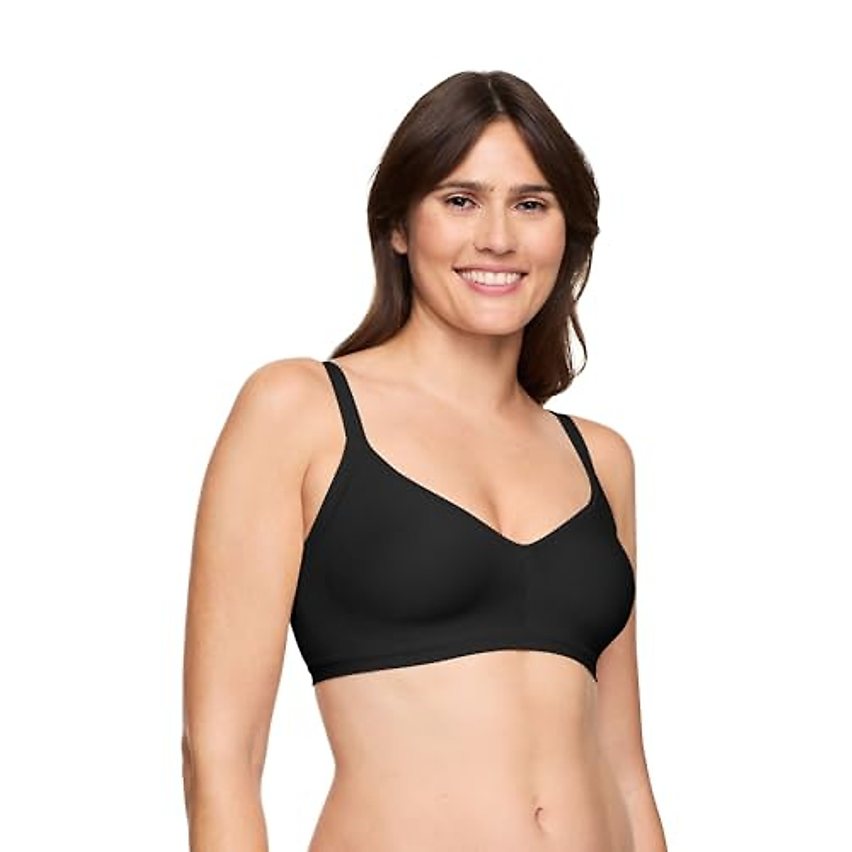 Warner's womens Easy Does It Underarm Smoothing With Seamless Stretch Wireless Lightly Lined Comfort Rm3911a Bra, Rich Black, Large US