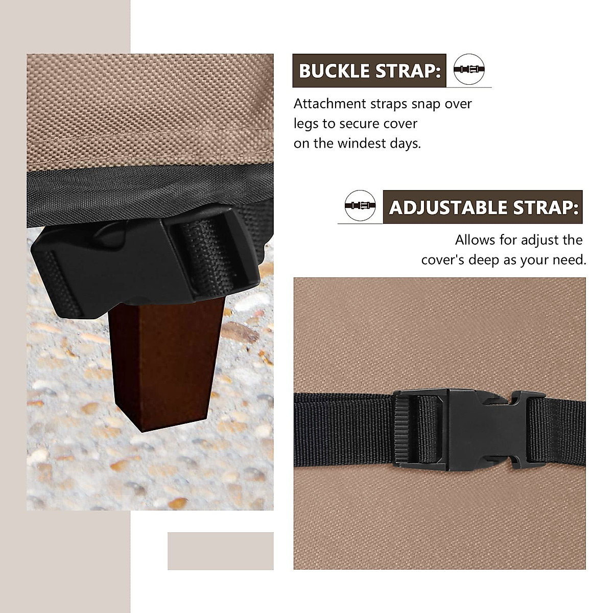 ULTCOVER Patio L-Shaped Left Facing Sofa Cover Waterproof for 4-Seater Outdoor Sectional Furniture Couch 58x85 inch Wide