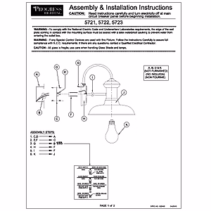 Progress Lighting P5721-14 Brookside Outdoor, 8-Inch Width x 9-3/4-Inch Height, Brown