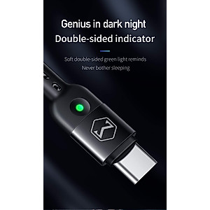 mcdodo [Type-C] Anti Winding Cable, Quick Charge QC 4.0 USB C Charging Data Coiled Cable Nylon Braided LED Compatible with Phone 15/15 Pro Max/Samsung Galaxy S20 S10 S9 S8 Plus Note10 LG Google Pixel