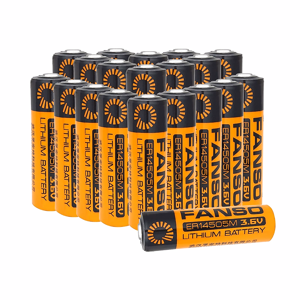 POWCAMAH 20- Pack FANSO ER14505M AA 3.6V Lithium Battery 2200mAh Li-SOCL₂ Non-Rechargeable Battery
