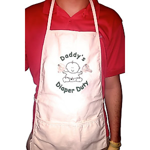 Genius Baby Toys | The ORIGINAL Daddy's Diaper Duty Apron and New Dad Gag Gift with Bottle Nipples, Gloves, Mask, Clothespins