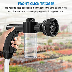 Car Wash Nozzle,Garden Hose Nozzle with Soap Dispenser and Washing Mitt,High Pressure Hose Foam Sprayer Garden Water Gun for Car Wash,Watering Plants and Showering Pet