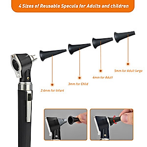 Scian Otoscope Kit - Ear Scope Otoscope with LED Light, 3X Magnification, 8 Speculum Tips, Mini Pocket Diagnostic Ear Care Tool for Kids,Adult,Dogs,Home Use (Blue)