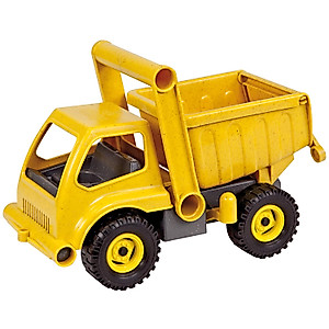 ksmtoys Lena Eco Active Toy Dump Truck is a Eco Friendly BPA and Phthalates Free Biodegradable Green Toy Manufactured from Food Grade Resin and Wood, Yellow, 11x8x6