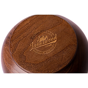 LABORWOOD Large Wooden Yarn Bowl 7"x4" Handmade Ash-Tree Wood Crochet & Knitting Holder Perfect Dispenser for Skeins Balls Knit Accessories Portable Heavy Cat Storage Ideal Gift for Crafters(Chestnut)