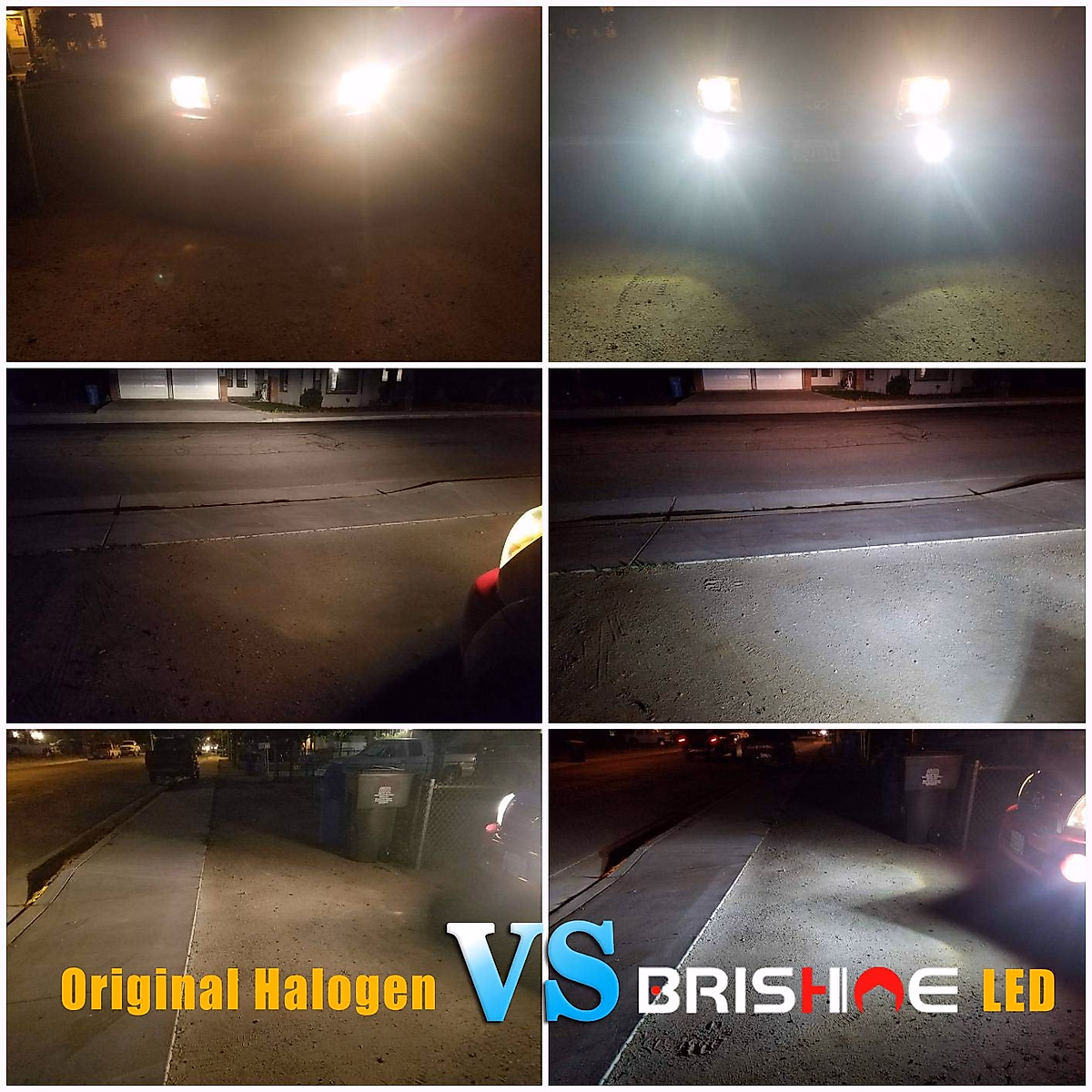 BRISHINE H3 LED Fog Light Bulbs 6000K Xenon White, Extremely Bright 3030 Chips H3 LED Bulbs with Projector for Car Fog Lights, Daytime Running Lights DRL(Pack of 2)