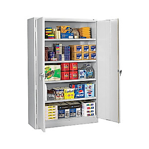 Tennsco J1878SULGY Assembled Jumbo Steel Storage Cabinet, 48w x 18d x 78h, Light Gray