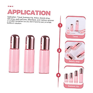 Lurrose 10pcs roller Mini Home - Women Sample Refillilable Perfume Oil Tube for Cosmetics Vials Size Lip Er Essential Vial Bottles Refillable Cosmetic Lid Small Ml Diffuser Travel Aroma