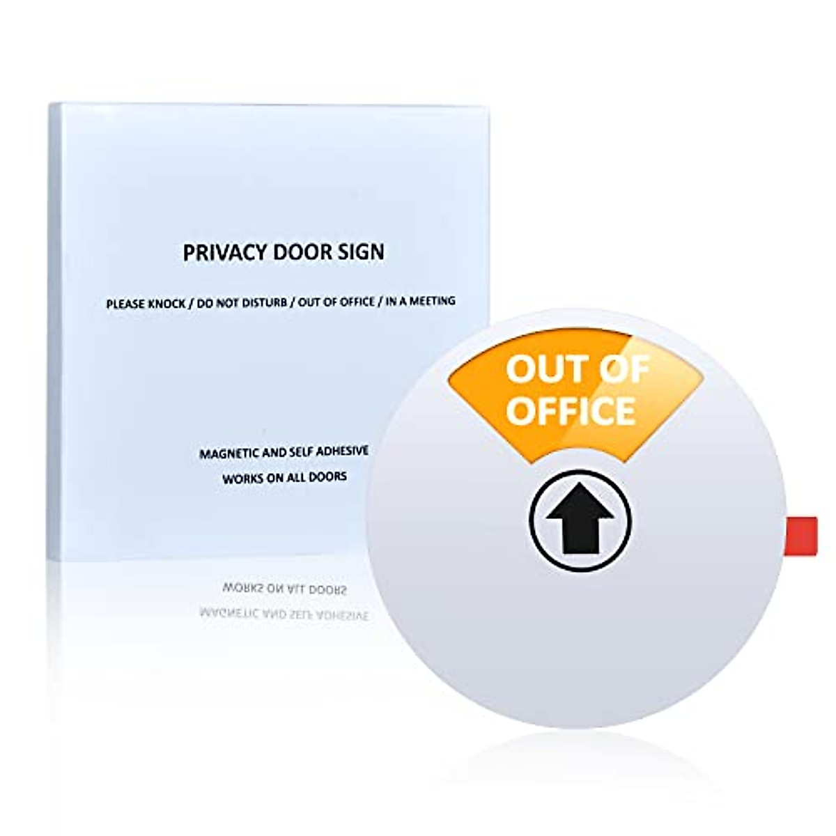 Privacy Sign,Do Not Disturb/Please Knock/Out of Office/in a Meeting Sign,Office Door Sign That Lets Others Know Whether You're Available Or Not(5inch,Silver)
