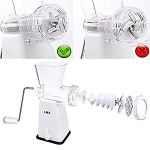 Manual Meat Grinder with Stainless Steel Blades Heavy Duty Powerful Suction Base for Home Use Fast and Effortless for All Meats-White