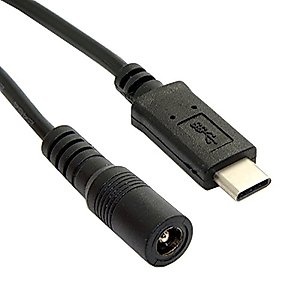 cablecc USB 3.1 Type C USB-C to DC 5.5 2.5mm Power Jack Extension Charge Cable for Air Pro 10cm