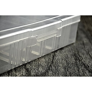 SE 14 Compartment Translucent Plastic Storage Container with Adjustable Sections - 87065DB