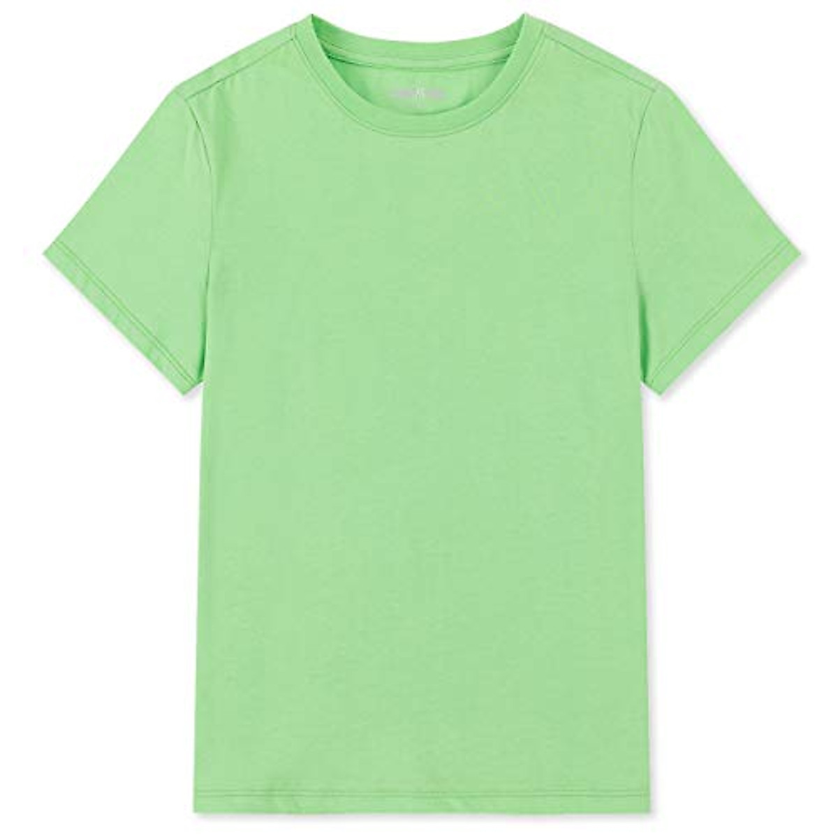 ALWAYSONE Kid's Short Sleeve T-Shirt Girls' Cotton Jersey Tee Crewneck Boys' T-Shirts Solid and Striped Tee Shirt 3-12 Years (Light Green-m)