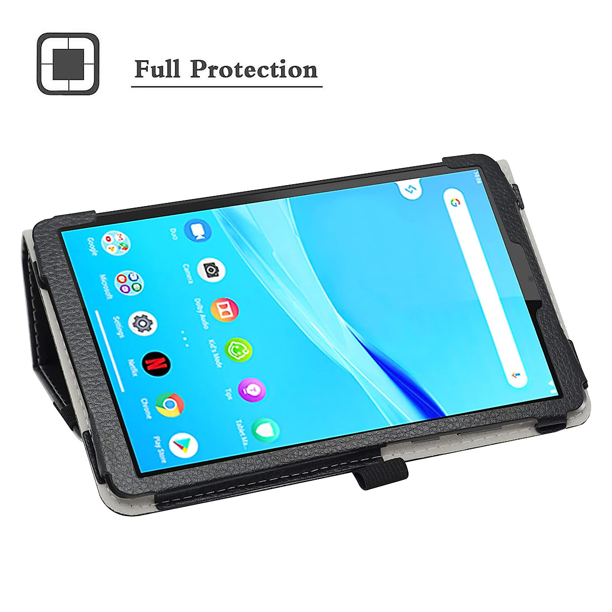 Bige for Lenovo Tab M8 Tablet Case - PU Leather Folio 2-Folding Stand Cover for Lenovo Tab M8 8" Tablet, Black