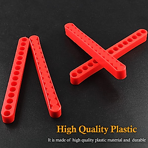 LDEXIN 20Pcs 15 Holes Hex Shank Screwdriver Bit Holder, Plastic Screwdriver Head Storage Case, Drill Bit Storage Case, Screwdriver Head Holder Organizer Fit for 1/4 Inch Hex Shank, Red