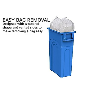 United Solutions Highboy Recycling Container, 23 Gallon, Space Saving Slim Profile and Easy Bag Removal for Indoor or Outdoor use, Recycle Blue (TI0033)