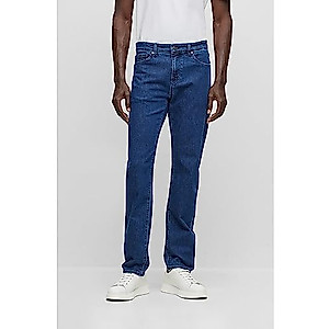 BOSS Men's Maine Regular Fit Stretch Denim Jeans, Bright Blue