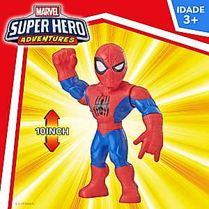 Playskool Heroes Marvel Super Hero Adventures Mega Mighties Spider-Man Collectible 10" Action Figure, Toys for Kids Ages 3 & Up