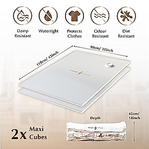 GENIE SPACE - Incredibly Strong Premium Cube Space Saving Vacuum Bags | 2 x MAXI (43x35x18in) | Airtight & Reusable | Create 80% more space | For Clothes, Towels, Bedding, Duvets and more..