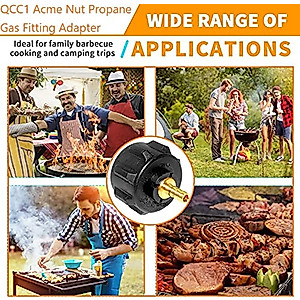 ANPTGHT 2pcs QCC1 Propane Adapter Gas Regulator Valve Fitting with Nut and 1/4" Hose Barb Propane Tank Connectors Adapters