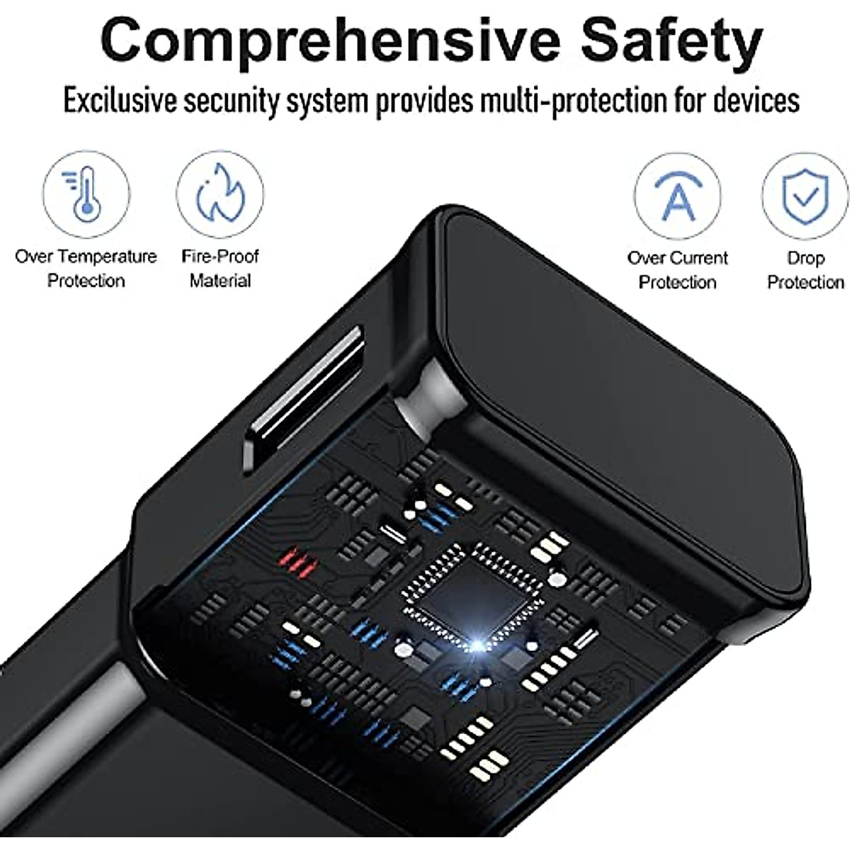 Samsung Charger Fast Charging with USB Type C Cable 6FT for Samsung Galaxy S10/S10e/S10 Plus/S9/S9 Plus/S8/S8 Plus/S20 S21 S22 Ultra/Note 8/Note 9/Note 10/A13/A03s/A32/A31/A30/A50/A51/A52/A53 (Black)