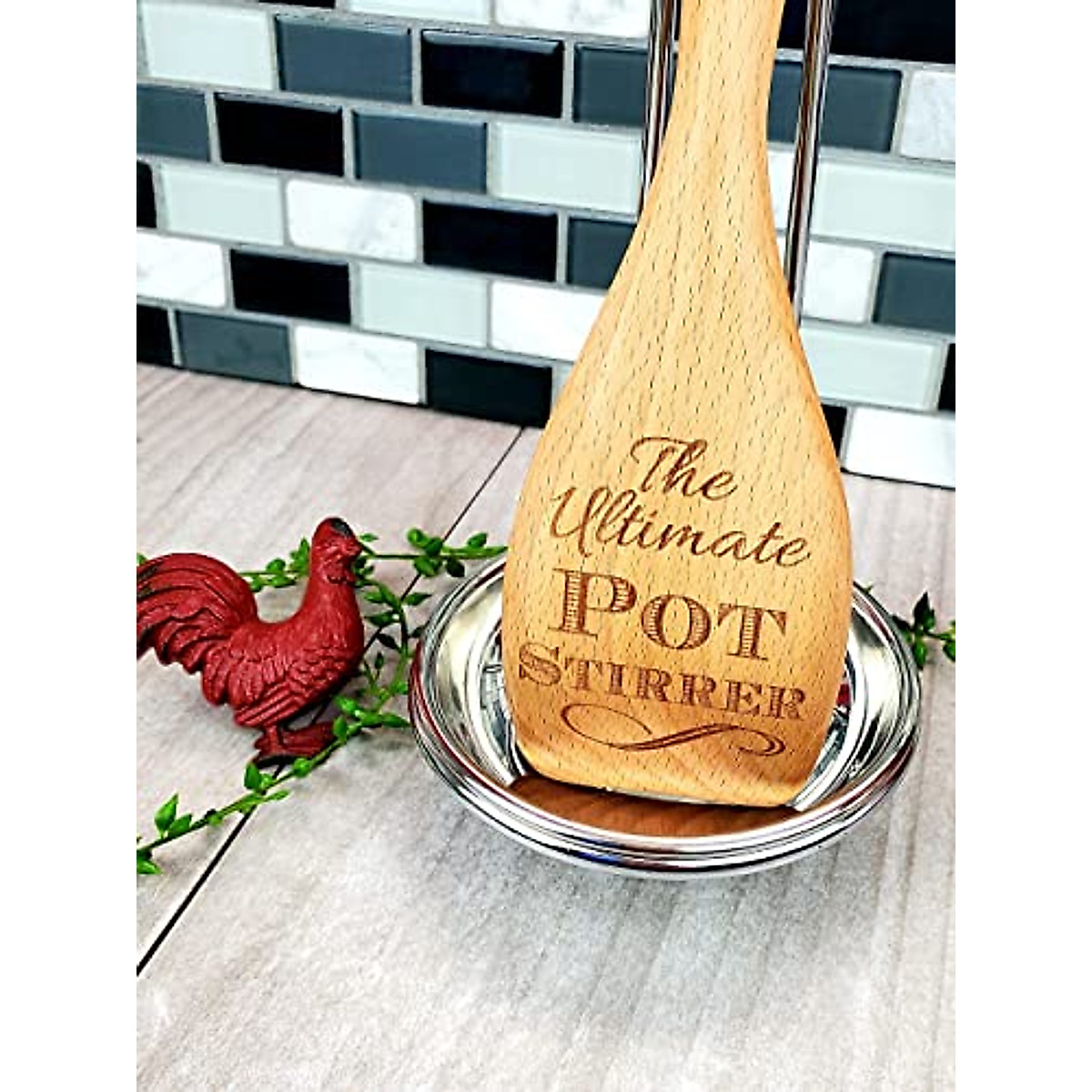 Ultimate Pot Stirrer Wooden Spoon, Sturdy Wooden Cooking Utensil, Funny Stirring The Pot Gag Gift For Mom, Dad, Grandma, Grandpa, Personalized Engraved Gift, Stir the Pot, Wooden Cooking Spoon