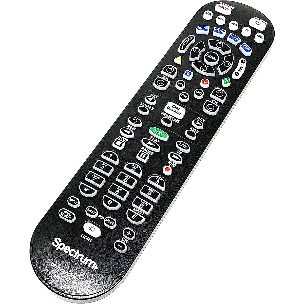 Charter Spectrum TV Remote Control TIME Warner CLIKR-5 UR5U-8780L New | Compatible with Time Warner, Brighthouse and Charter Cable Boxes | keypad backlighting red Illumination