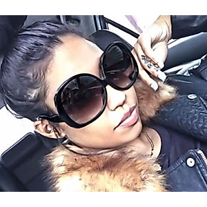 AStyles - Big Huge Oversized Vintage Style Sunglasses Retro Women Celebrity Fashion (Black), X-Large