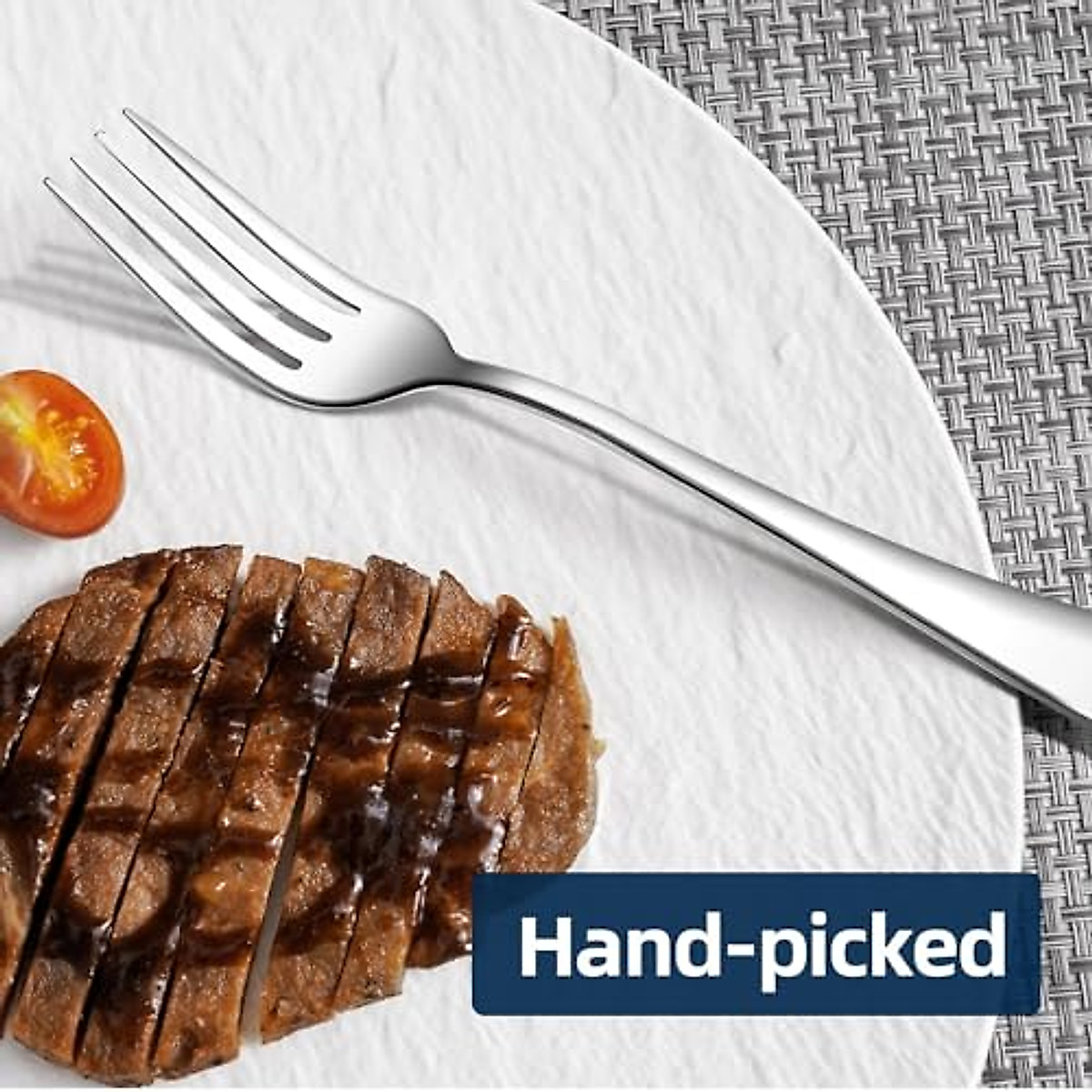 ITITT 16 Piece Dinner Forks, 8 Inch, Top Food Grade Extra-Fine Stainless Steel Silverware Forks，Silverware Set, Dishwasher Safe （Silver)