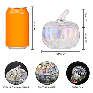 SHOWLOUE Glass Candy Jar with Lid, Food Storage Canisters Wedding Candy Buffet Jar Pumpkin Jar Decorative Kitchen Storage Jar for Christmas Halloween