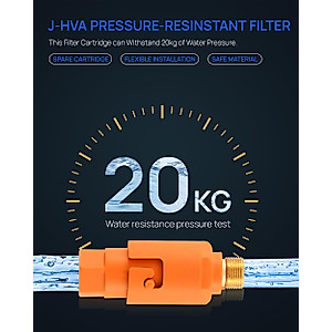 J-HVA Sediment Water Filter G3/8(9/16in) - Under Sink Water Filter, for Bathroom Kitchen RV Plumbing Water Faucet Supply Lines,35 Micron Flushable Inline Water Hose Filter, Conncet Angle Valve(2 Pack)