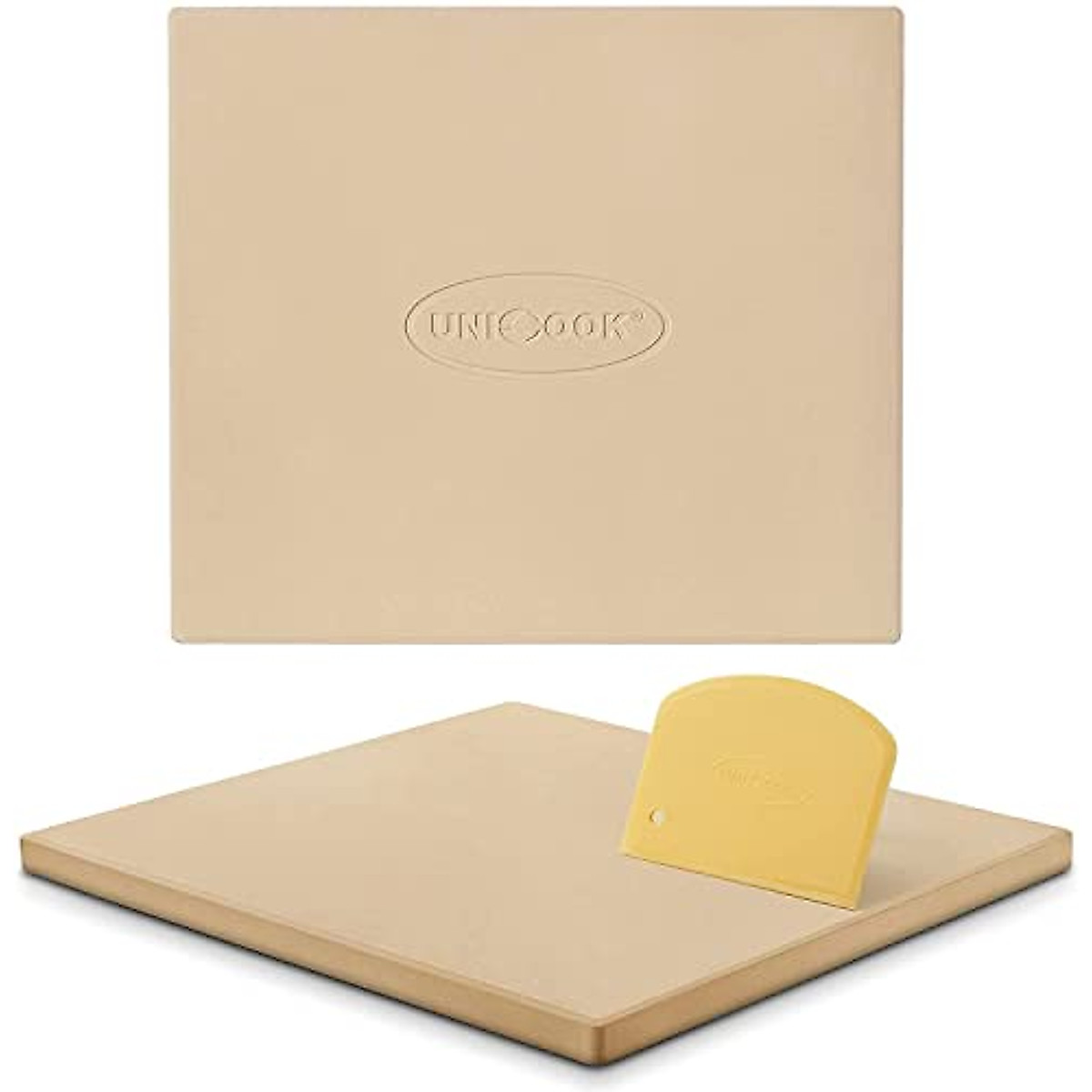 Unicook Large Pizza Stone 16 Inch, Heavy Duty Cordierite Pizza Grilling Stone, Bread Baking Stone, Thermal Shock Resistant Pizza Stone for Oven Grill, Baking Pizza, Bread, Cookie, Rectangular 16 x 14