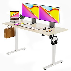 Our Modern Space Height Adjustable 48" Electric Standing Desk - Upgraded Ultra Durable Home Office Large Rectangular Computer or Laptop Sit Stand Workstation - 48 x 24 Inch