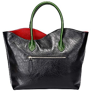 PIJUSHI Designer Genuine Leather Purses and Handbags for Women Satchel Flower Handbag (8825 Black)