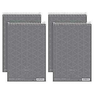 TOPS Prism Steno Books, 6" x 9", Gregg Rule, Gray Paper, 80 Sheets, Perforated, 4 Pack (80274)