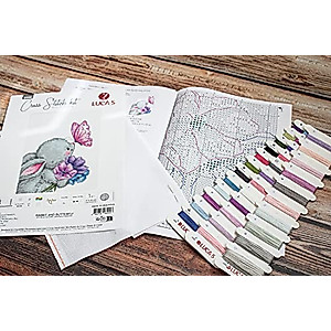 Luca-S Cross Stitch Kit - Rabbit and Butterfly, Counted Cross Stitch Kit, Embroidery Needlecraft Kit
