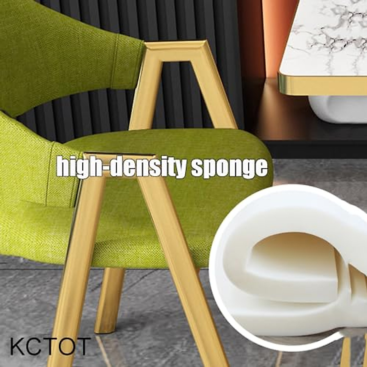 KCTOT Office Reception Round Table and Chair Set,High Density Sponge Cushion,Negotiation Table and Chair Set,Conference Room Table,Imitation Marble Wood Desktop (Color : A)